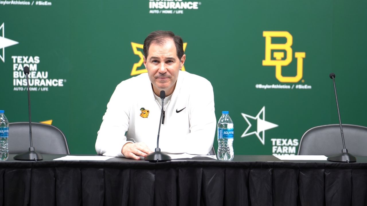 Postgame Presser: Scott Drew & Players Talk 77-55 Loss vs No. 7 Houston ...